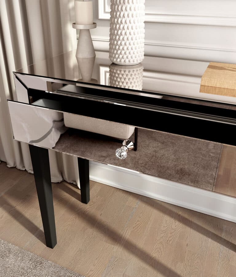 Laguna Silver Mirrored Dressing Table / Console