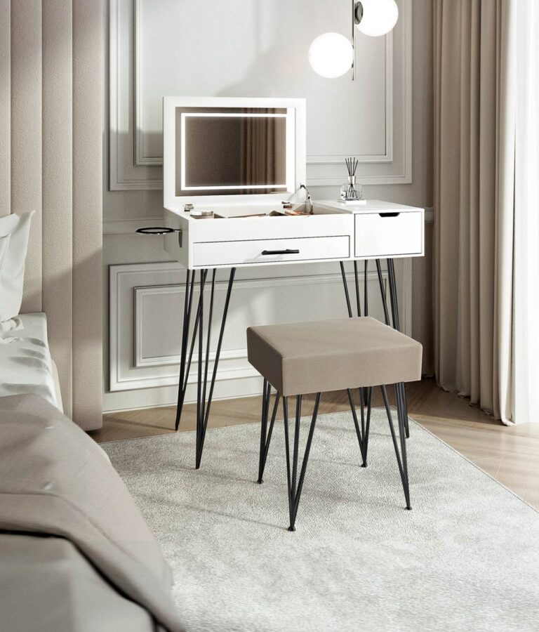 Dressing Tables With Mirror Lights Sets | CARME HOME