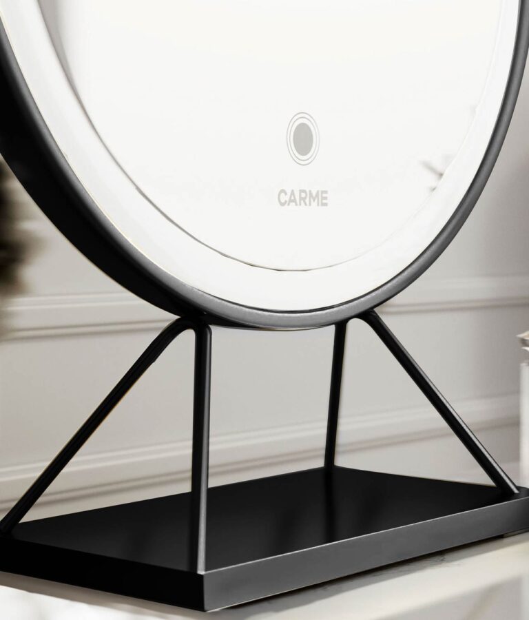 Lucia Black Frame Touch Sensor LED Makeup Mirror With Lights