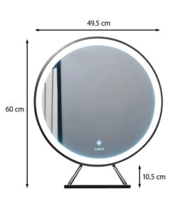 Lucia Black Frame Touch Sensor LED Makeup Mirror With Lights