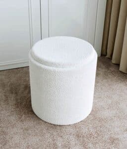 Hailey Ivory Bouclé Storage Stool