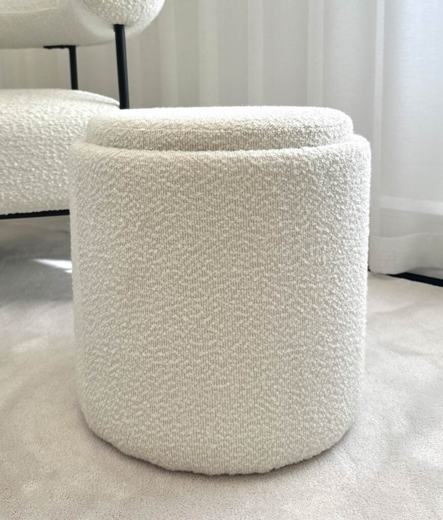 Laguna X Hailey Silver Dressing Table/Console Table With Ivory Boucle ...