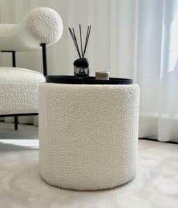 Claudia White Dressing Table With Evie LED Mirror And Hailey Bouclé ...