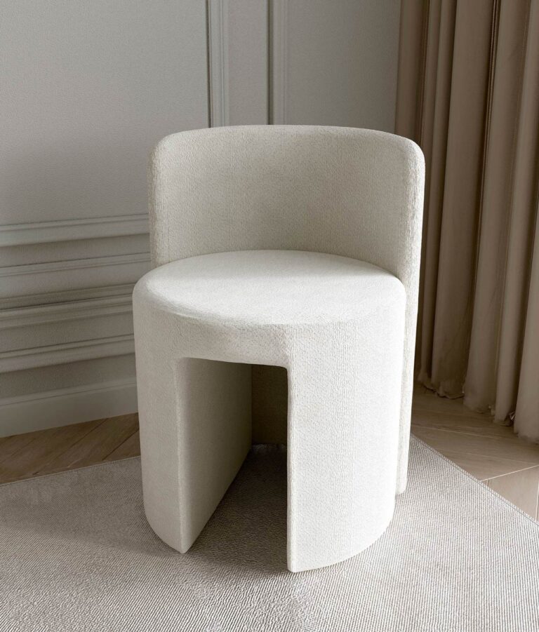 Lottie Ivory Bouclé Stool