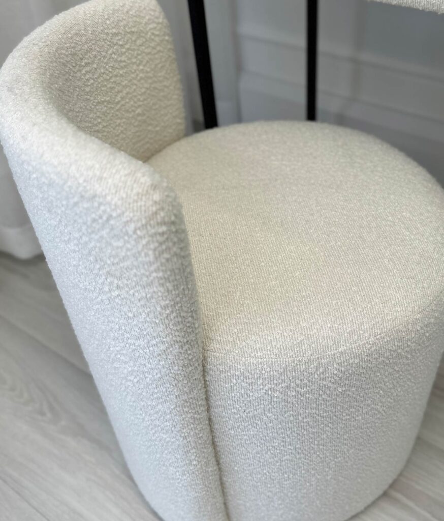 Lottie Ivory Bouclé Stool