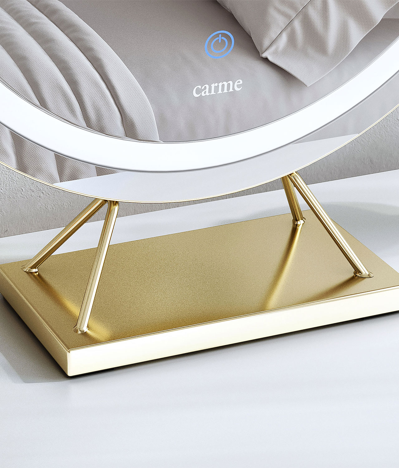 Claudia White Dressing Table With Evie LED Mirror And Hailey Bouclé ...