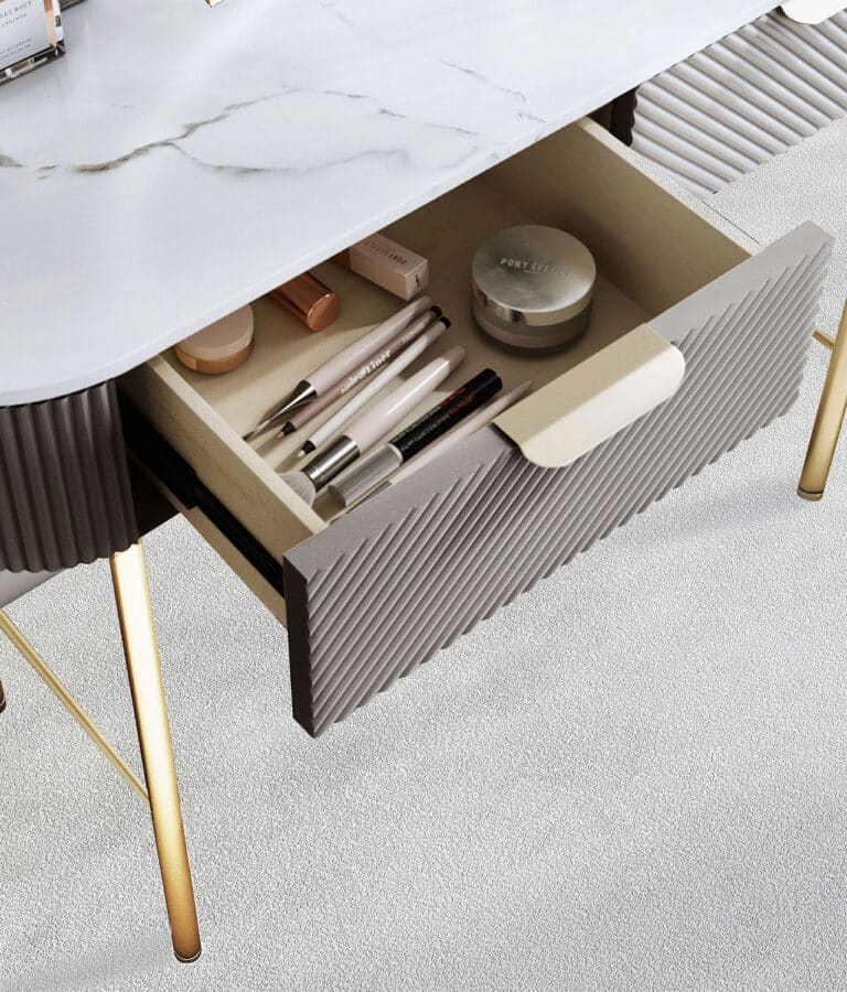 Imogen Dressing Table Mocha/Gold Leg