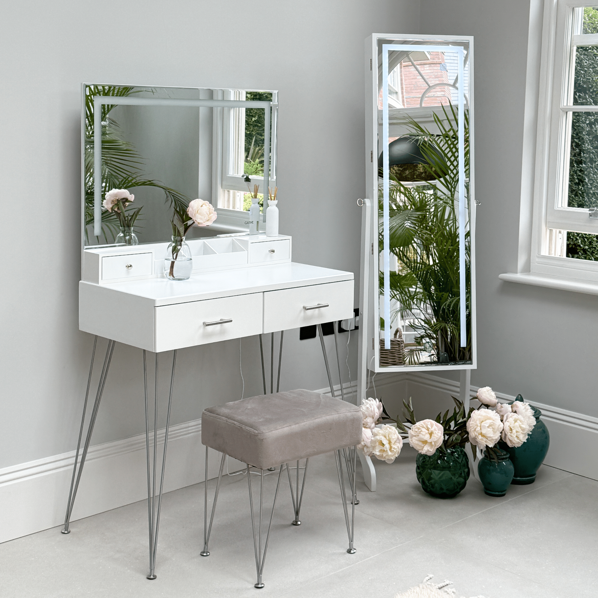 2-Piece Combination Set Dressing Tables & Mirror Cabinets